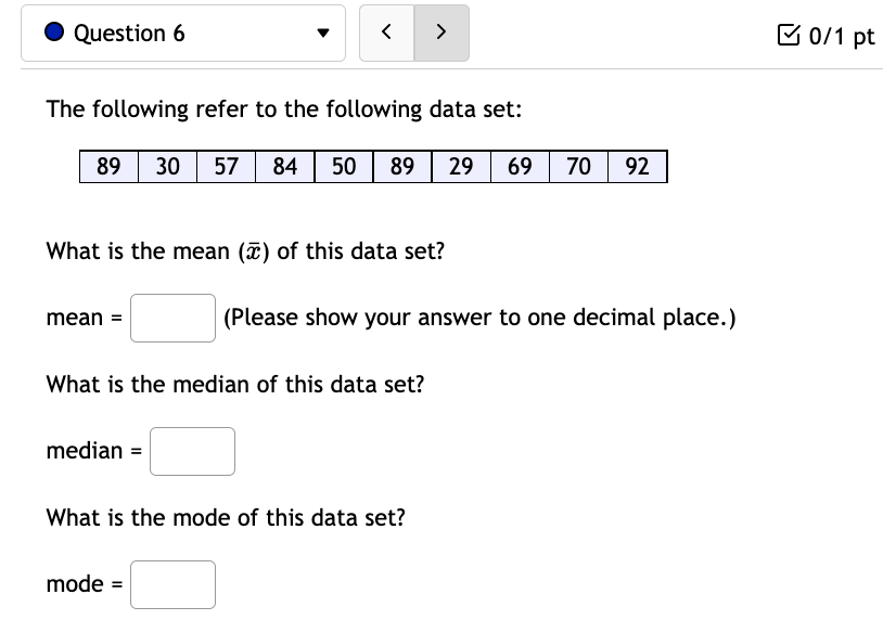 Solved The following refer to the following data set: What | Chegg.com