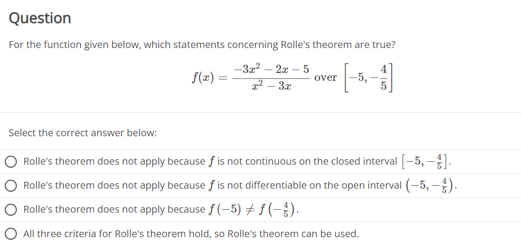 Solved For the function given below, which statements | Chegg.com
