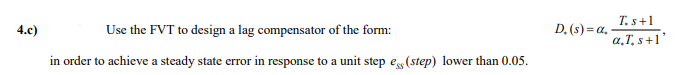Problem 4: Feedback Compensator Design Using | Chegg.com