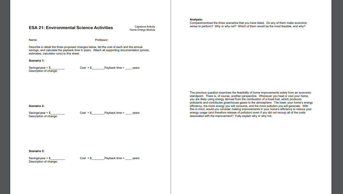 Analysis: Compare/contrast the three scenarios that | Chegg.com