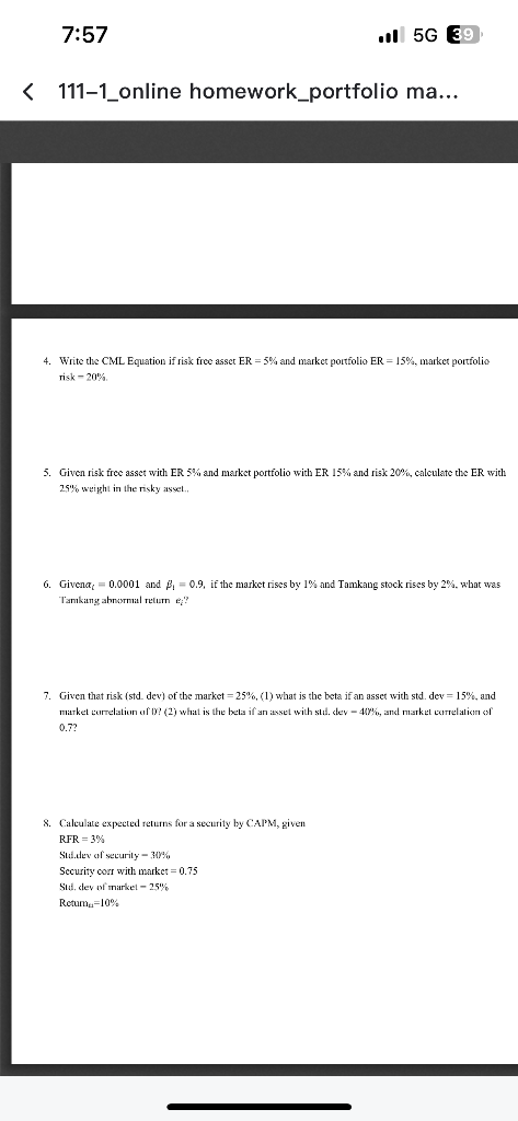 Solved 111-1_online homework_portfolio ma... 4. Write the | Chegg.com