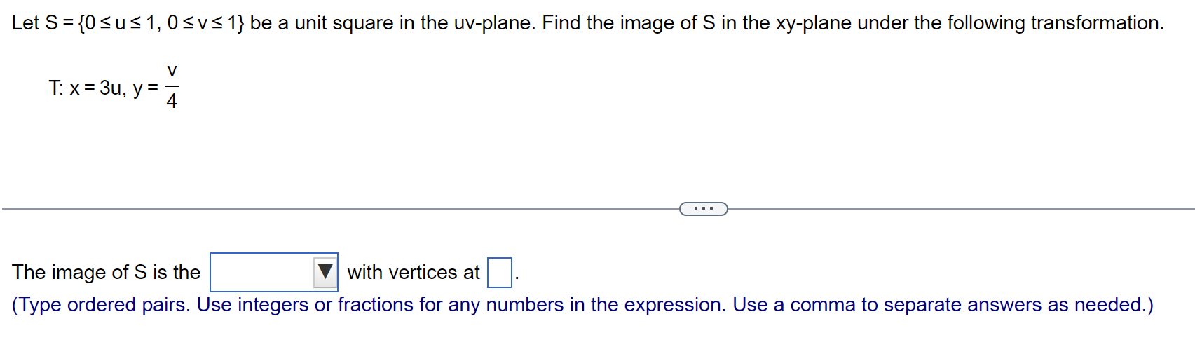 Solved Let S={0≤u≤1,0≤v≤1} ﻿be a unit square in the | Chegg.com