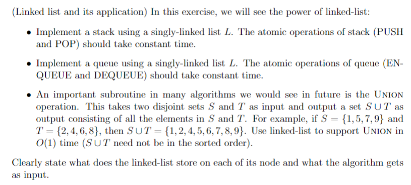 Solved (Linked list and its application. In this exercise, | Chegg.com
