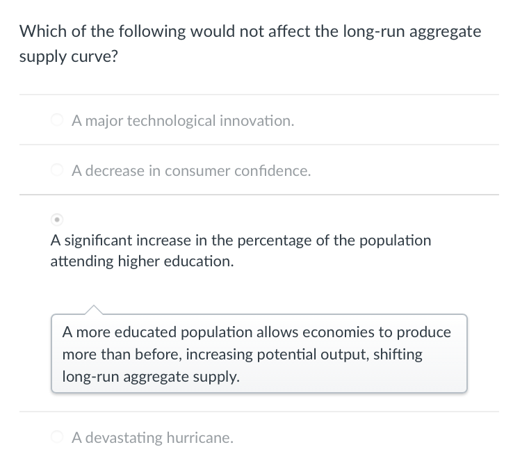 Solved Which of the following would not affect the long-run | Chegg.com