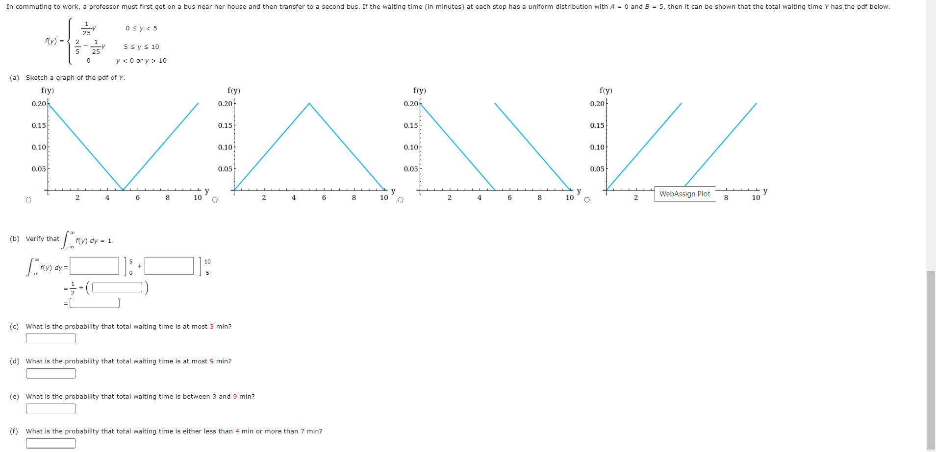 Solved In commuting to work, a professor must first get on a | Chegg.com