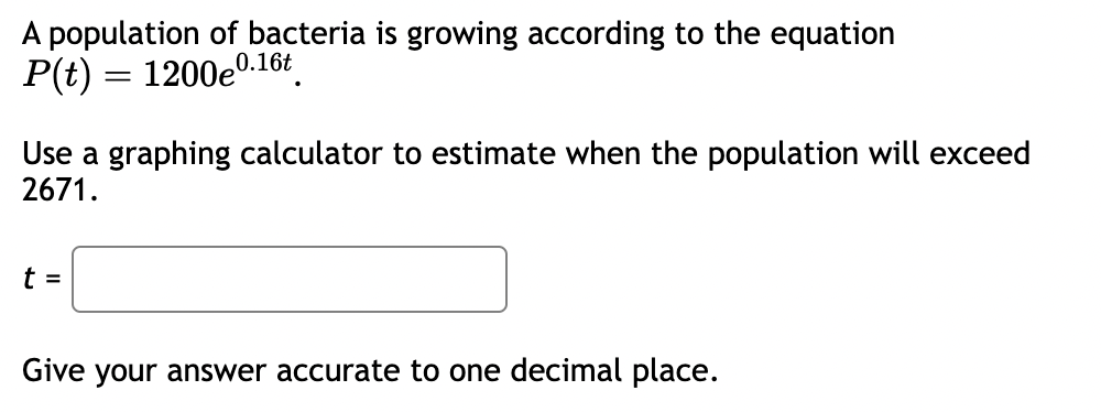 Solved A population of bacteria is growing according to the | Chegg.com