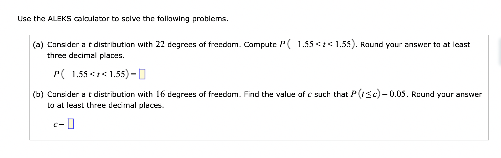 Solved Use the ALEKS calculator to solve the following | Chegg.com