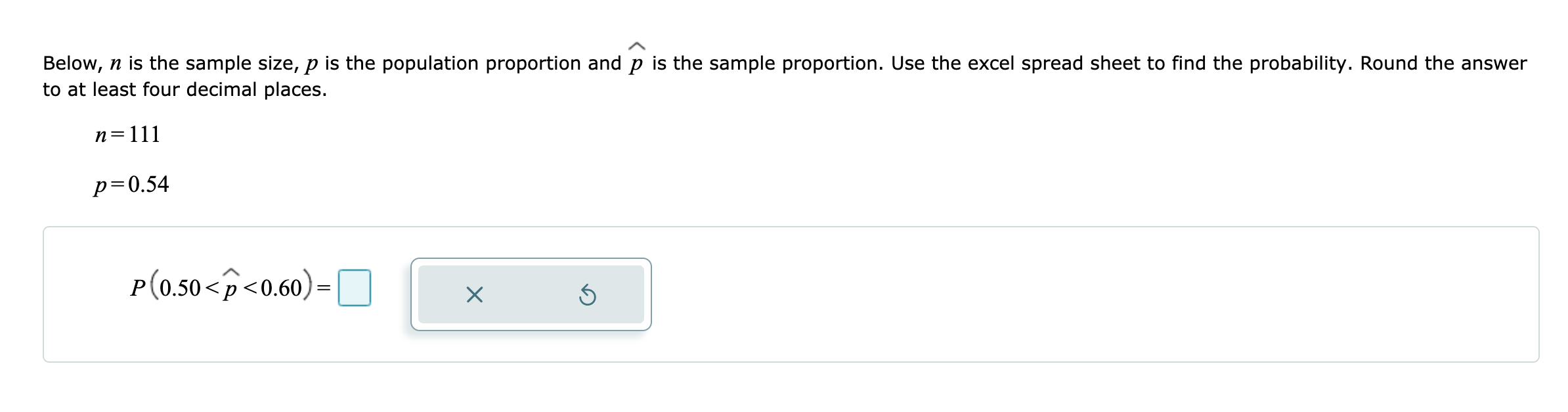 Solved Below, n is the sample size, p is the population | Chegg.com