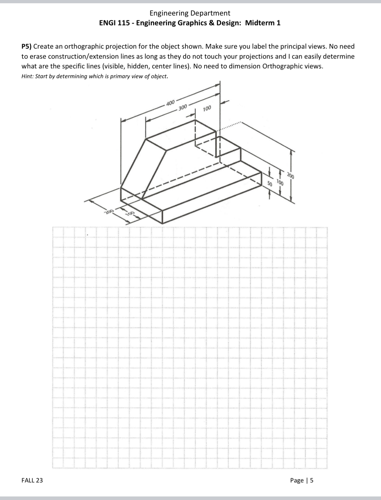 Engineering Department ENGI 115 - Engineering | Chegg.com
