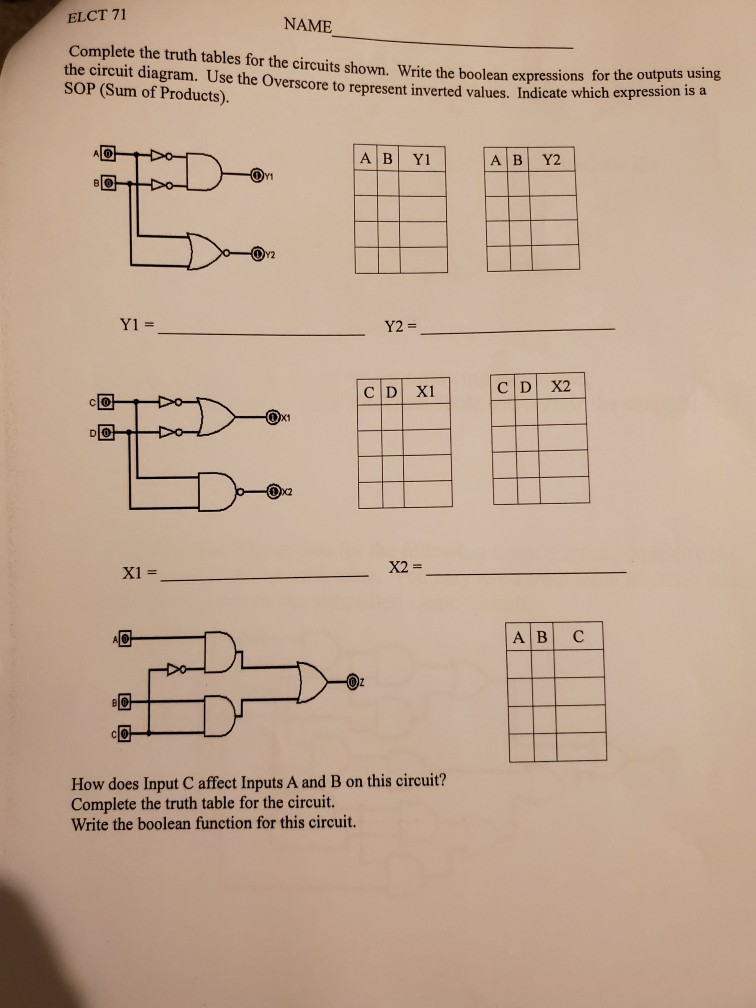 Solved 1 Write The Boolean Expression For The Following
