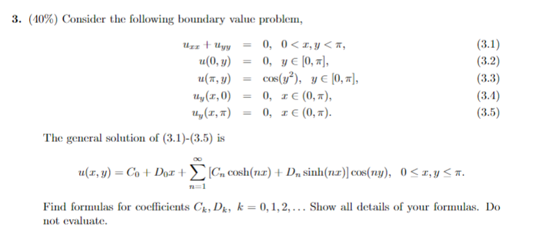 Solved 3. (40\%) Consider the following boundary value | Chegg.com