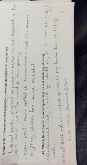 Solved 9. What is the difference between named perils | Chegg.com