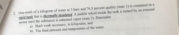 Solved (state 1) is contained in a rikid tank that is | Chegg.com