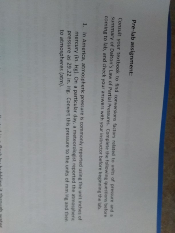 Solved Pre-lab assignment: Consult your textbook to find | Chegg.com