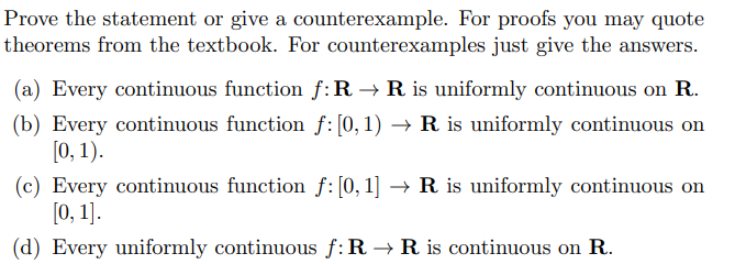 Solved Prove the statement or give a counterexample. For | Chegg.com