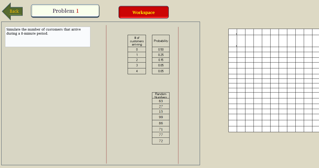 Solved Problem 1WorkspaceSimulate the number of customers | Chegg.com