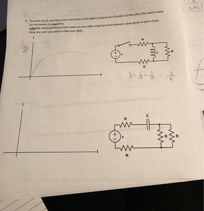 Solved 7 For Each Circuit Plot The Current That Flows In 