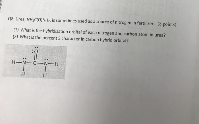 Solved 08. Urea, NH2C(O)NH2, is sometimes used as a source | Chegg.com