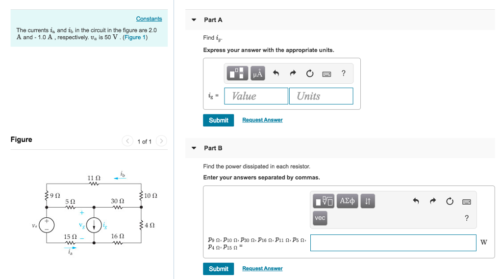 Solved The Currents ia and ib in the circuit in the figure | Chegg.com