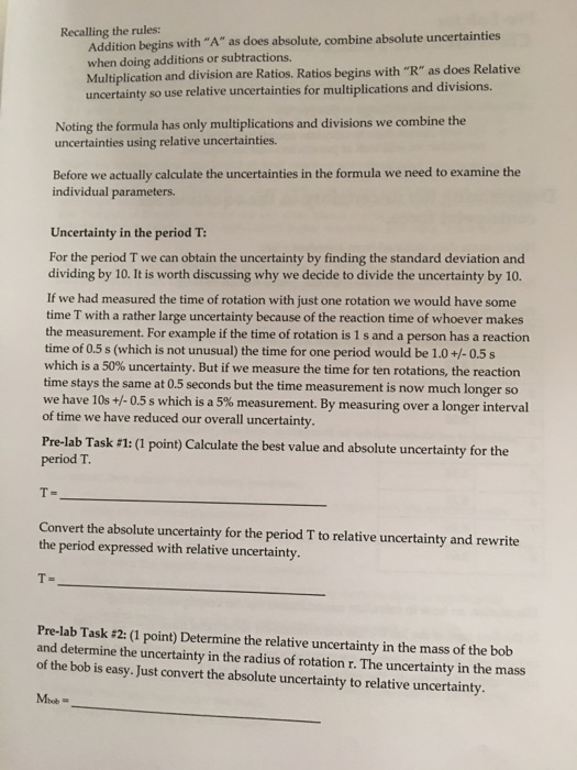 Solved Pre-Lab for CENTRIPETAL FORCE There is a lot of | Chegg.com