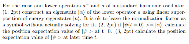Solved For the raise and lower operators at and a of a | Chegg.com