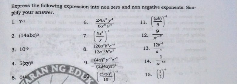 Solved -1 Express the following expression into non zero and | Chegg.com