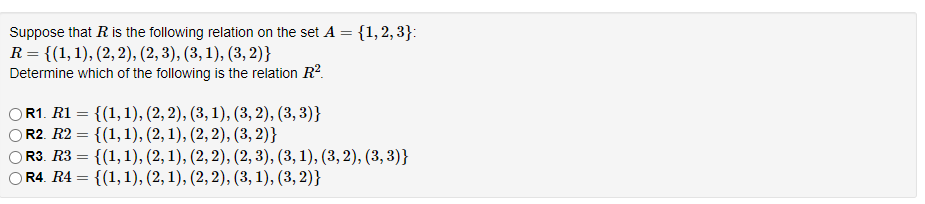 Solved Suppose that R is the following relation on the set | Chegg.com