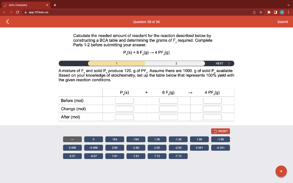 Solved Calculate the needed amount of reactant for the | Chegg.com