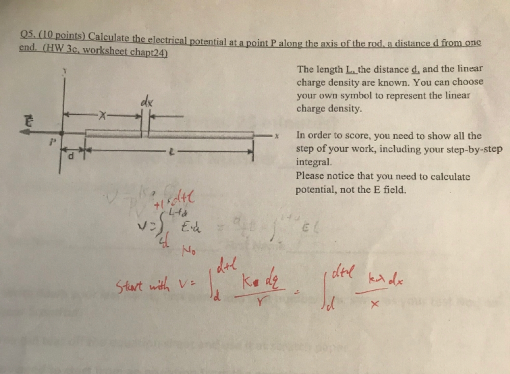 Solved 03. 010 points) Calculate the electrical potential at | Chegg.com