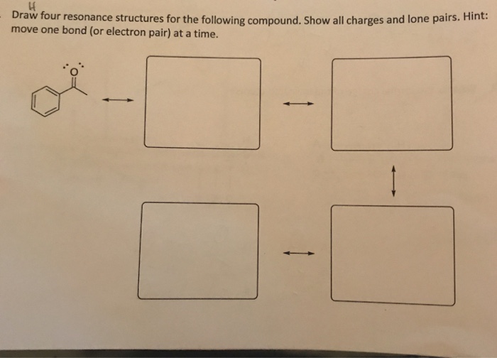 Solved Draw four resonance structures for the following | Chegg.com