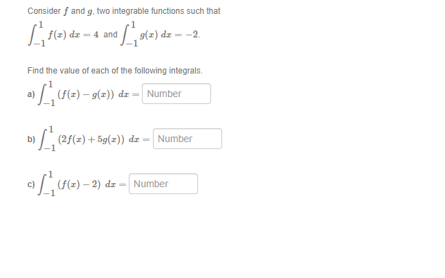Solved Consider f and g, two integrable functions such that | Chegg.com