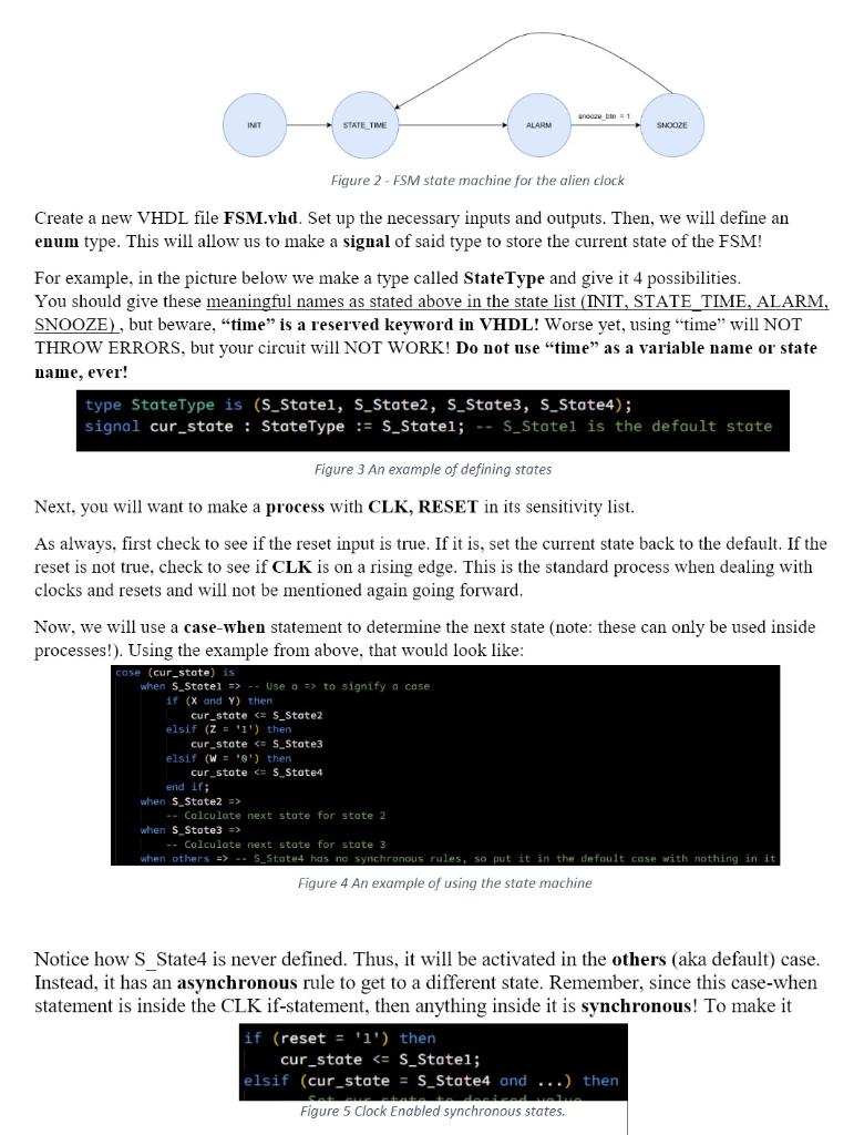 Problem 2 - Alien Alarm Clock - The Finite State | Chegg.com