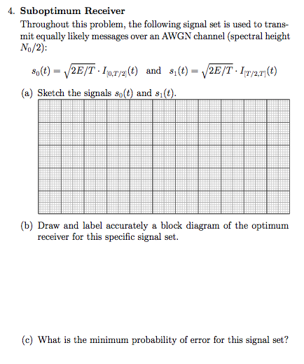 Solved 4. Suboptimum Receiver Throughout this problem, the | Chegg.com