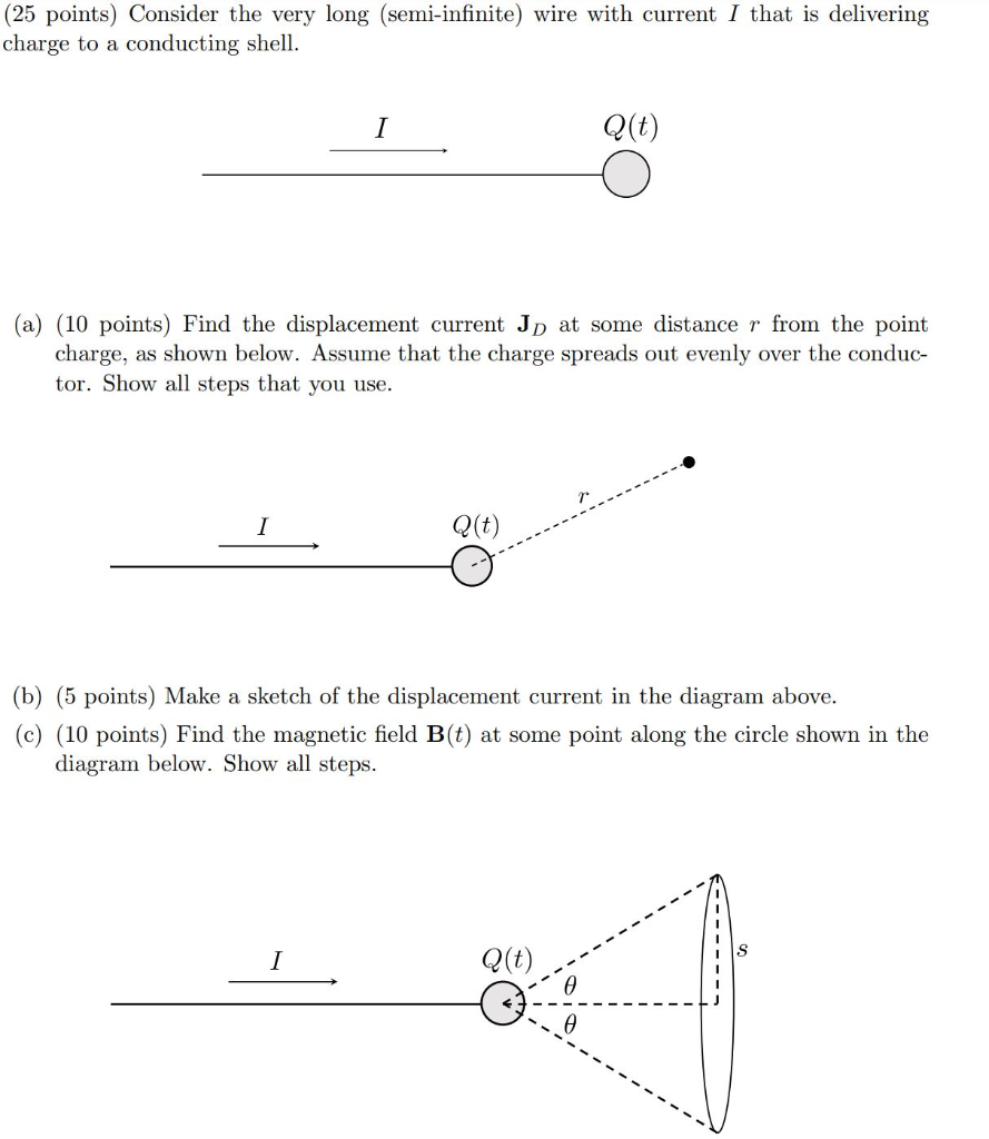 Solved (25 points) Consider the very long (semi-infinite) | Chegg.com