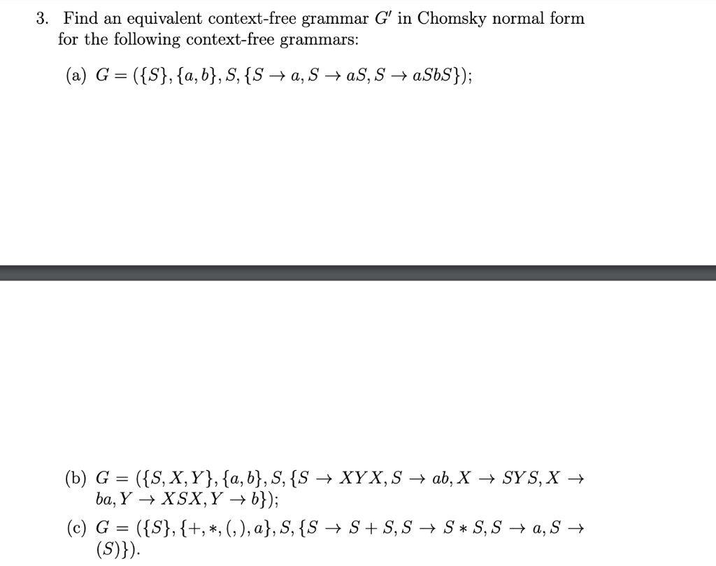 Solved 3. Find an equivalent context-free grammar G′ in | Chegg.com