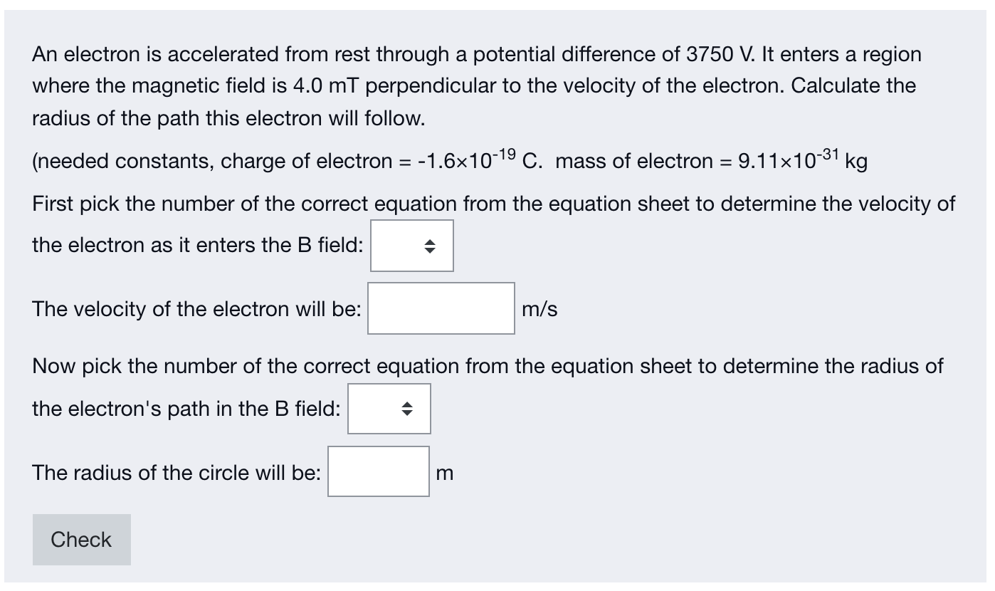 Solved An Electron Is Accelerated From Rest Through A