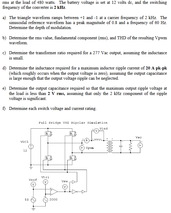 Solved 1. A modified square wave inverter is shown below. | Chegg.com