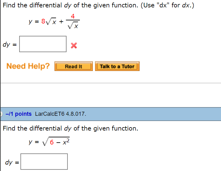 Solved: Find The Differential Dy Of The Given Function. (U... | Chegg.com