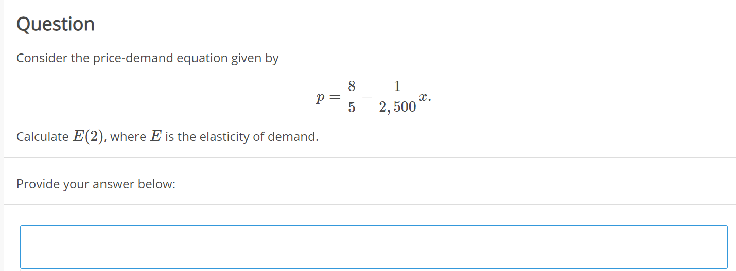 Solved Consider the price-demand equation given by | Chegg.com