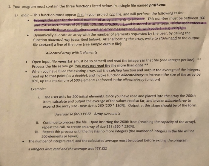 Solved 1. Your program must contain the three functions | Chegg.com