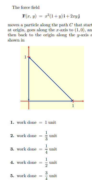 Solved The force field F(x,y)=x2(1+y)i+2xyj moves a particle | Chegg.com