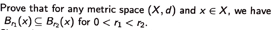 Solved Prove that for any metric space (X, d) and xe X, we | Chegg.com