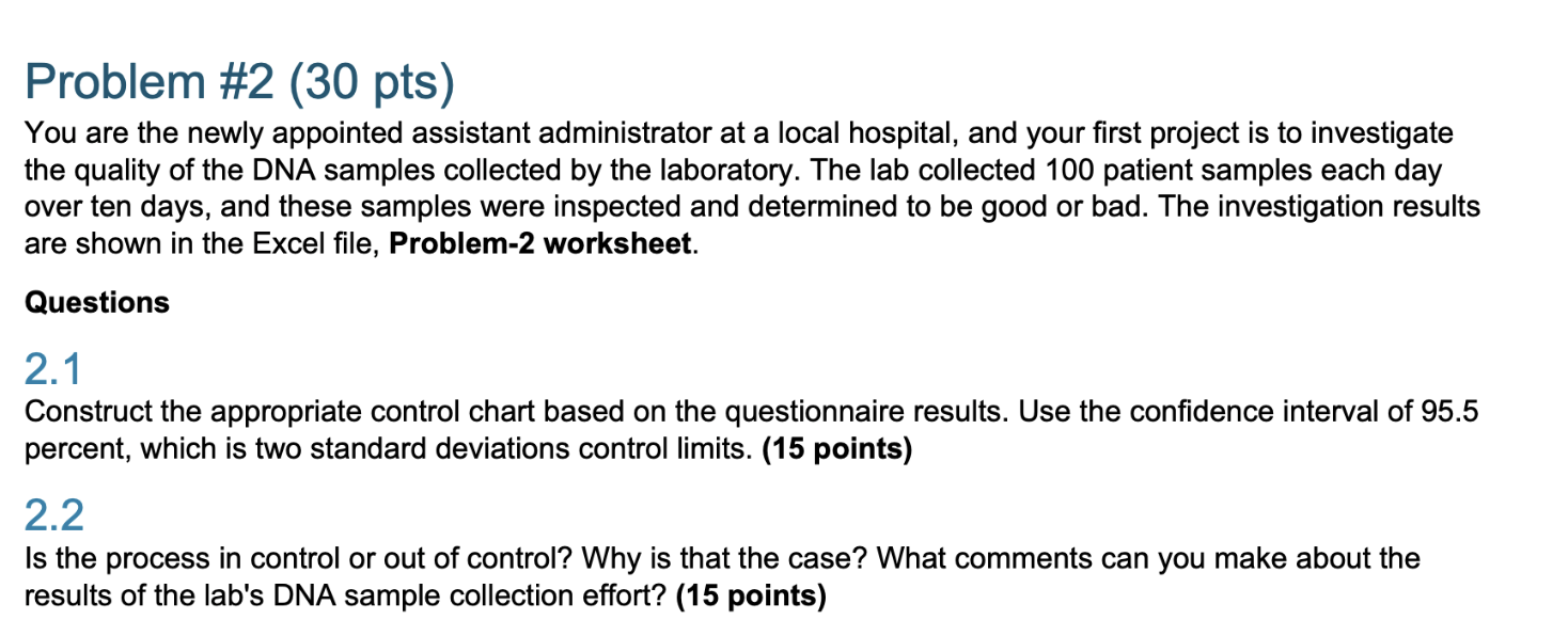 Solved Problem \#2 (30 pts) You are the newly appointed | Chegg.com