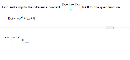 Solved Find the difference quotient of f, that is, find | Chegg.com