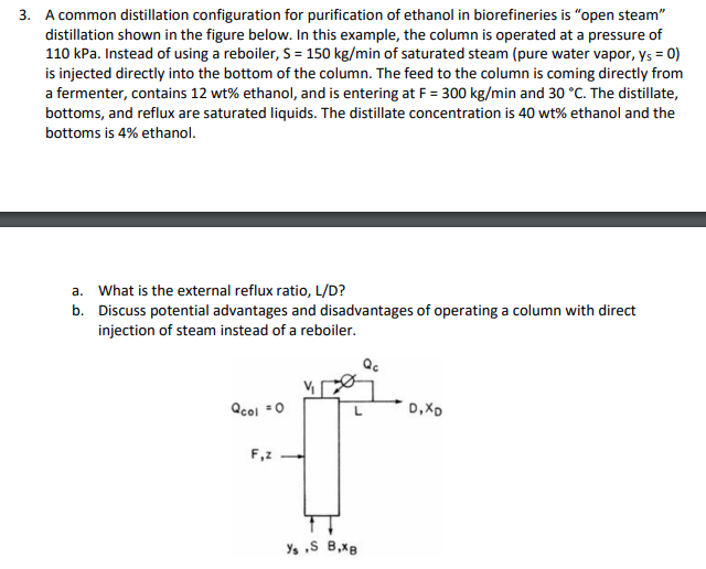 Solved A Common Distillation Configuration For Purification
