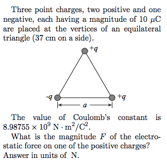 Solved Question 6 10 points part 1 of 1 Three charges are | Chegg.com