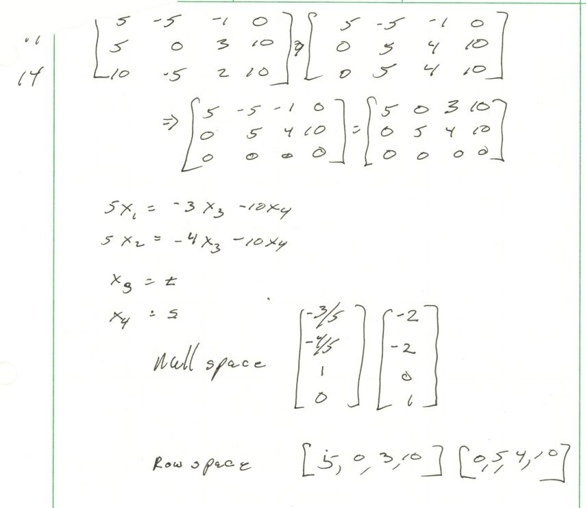 Solved My teacher worked these linear algebra problems out. | Chegg.com