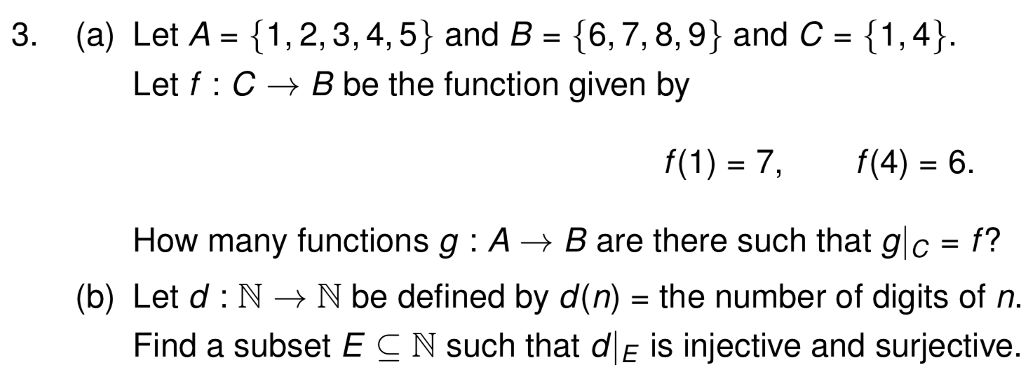 Solved (a) ﻿Let A={1,2,3,4,5} ﻿and B={6,7,8,9} ﻿and | Chegg.com