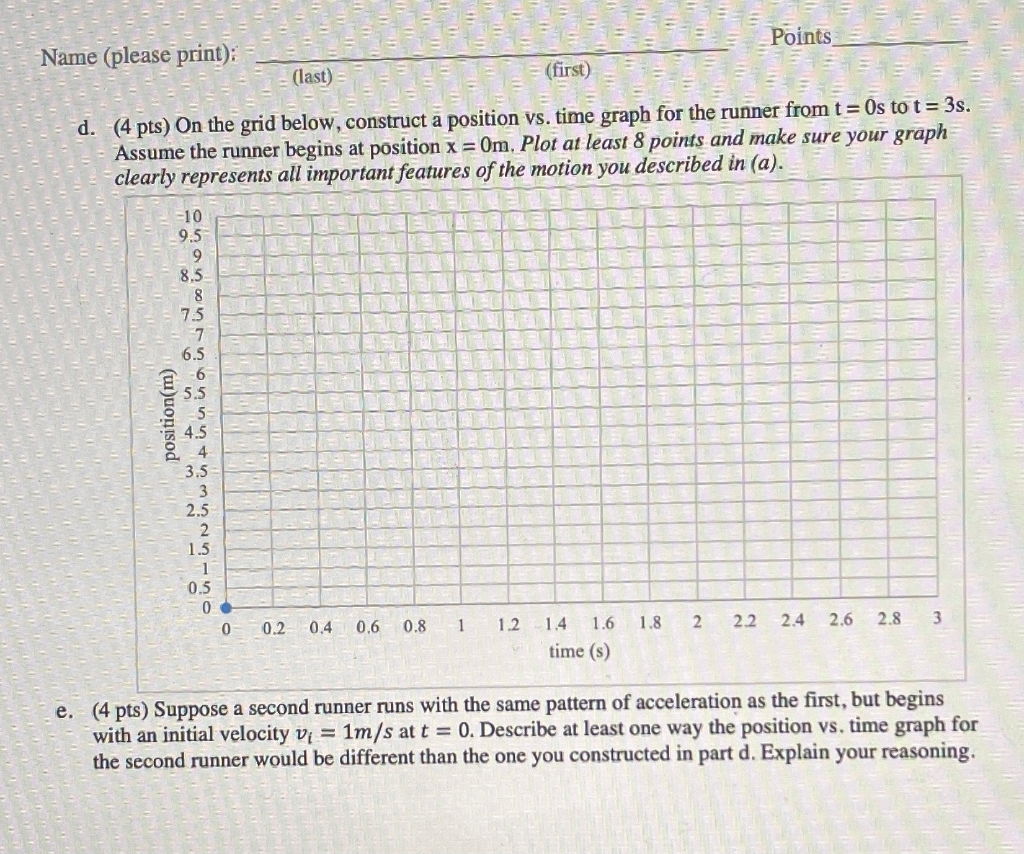 Solved Name (please print): (last) (first) . . 1. The | Chegg.com