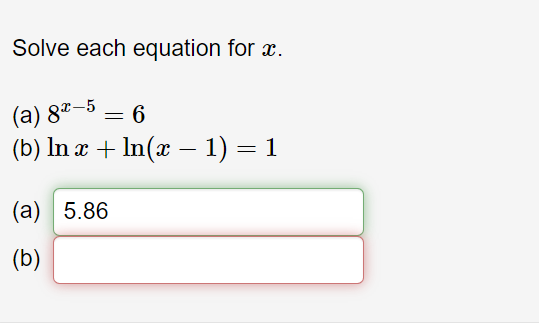 Solved Solve each equation for x. (a) 8x−5=6 (b) | Chegg.com